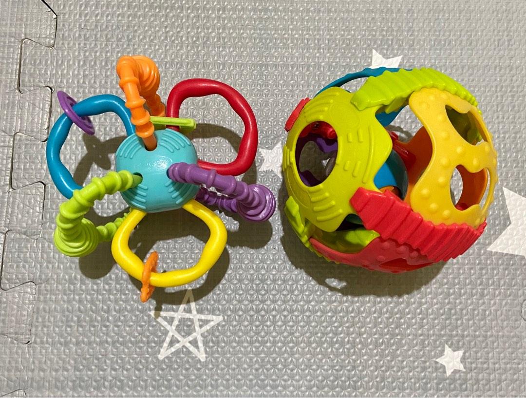 Winkel Rattle and Teether Toy & Shake Rattle and Roll Ball, Babies ...