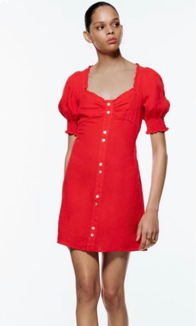 Zara Linen Dress, Women's Fashion, Dresses & Sets, Dresses on Carousell