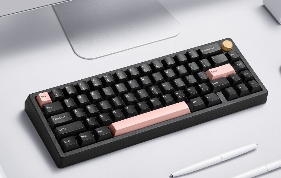 155 keys black pink keycap dark olivia cherry profile Thick keycaps for ...