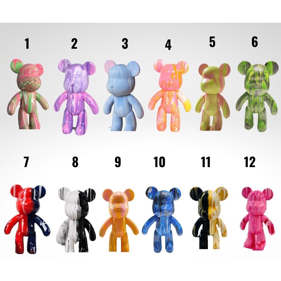23cm Flow Fluid Bear Diy Violent Bearbrick bear White Embryo Pouring ...