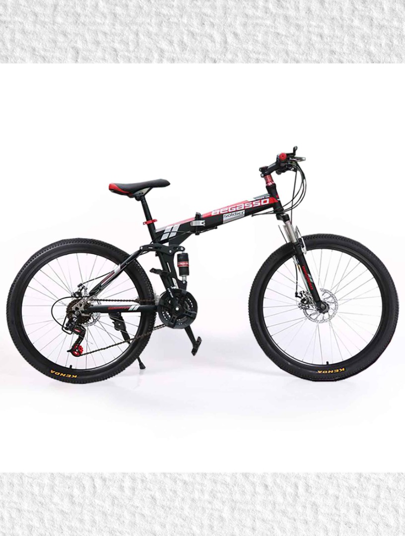 26 inch 21 Speeds Begasso Foldable Bike [Black] Foldie Full Suspension ...