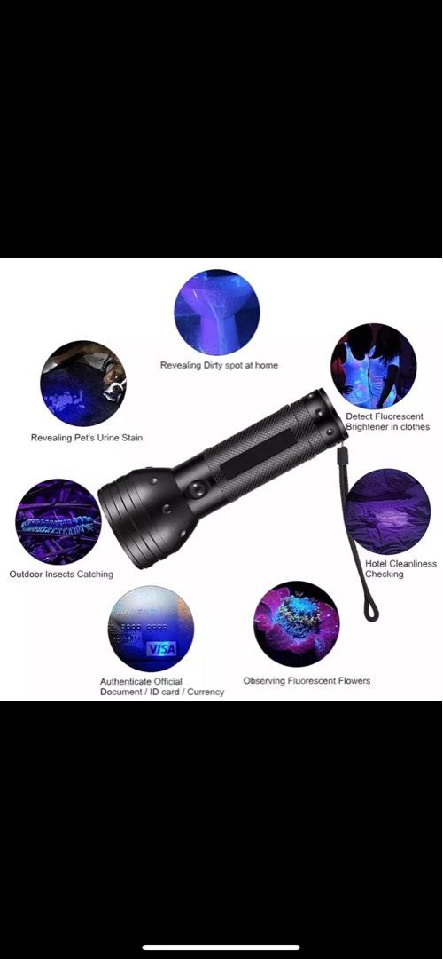 51 LED UV Flashlight 395nm Ultraviolet Torch Blacklight Detector for Dog Urine Fluorescent Bed ...