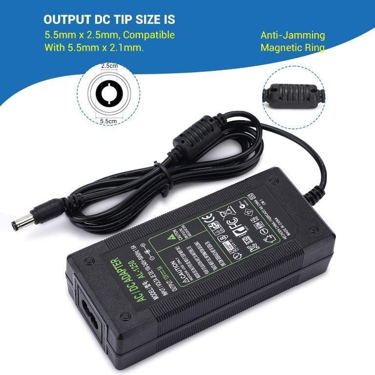 [575] DC 12V 5A/ 3A Power Supply Adaptor 60W 36W, AC 100-240V to DC 12 ...