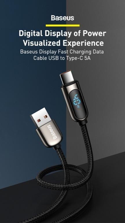 66W Digital Display of Power - Visualized Experience (Baseus Display Fast Charging Data USB ...