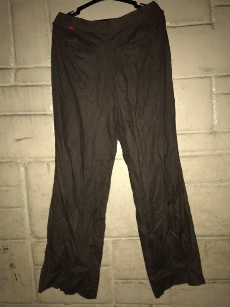 🇩🇰 Jackpot Denmark MALENE 💯 Linen Brown Regular Rise Pants Rare Danish ...