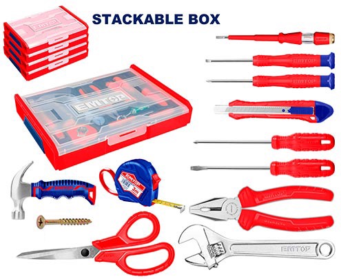 EMTOP EHTSV01H51 51 Pcs Hand Tools Set, Furniture & Home Living, Home ...