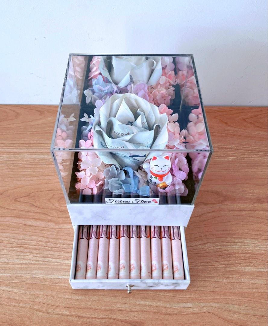 Acrylic jewellery box gift set hamper money flowers bouquet, Hobbies ...