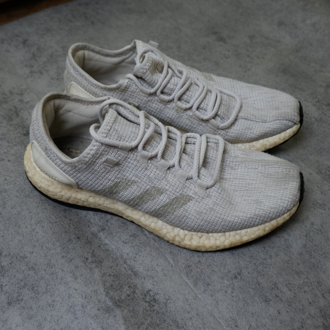Adidas White Pure Boost Men, Men's Fashion, Footwear, Sneakers on Carousell