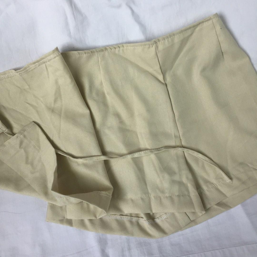 authentic zara short / skirt = beige skort, Women's Fashion, Bottoms ...