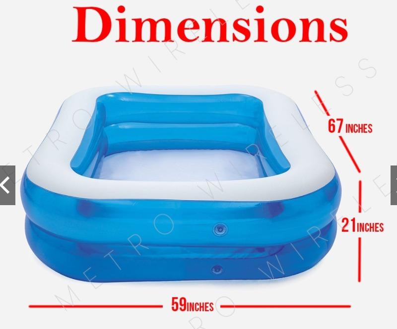 Bestway Rectangular Pool 2.01m/6feet7inch Inflatable Swimming Pool Age ...