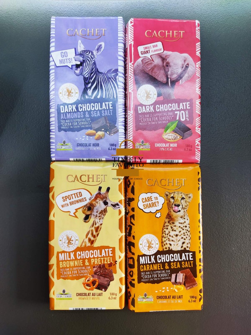 Cachet Dark Chocolate/Milk Chocolate/Brownie & Pretzel/Almonds & Sea ...