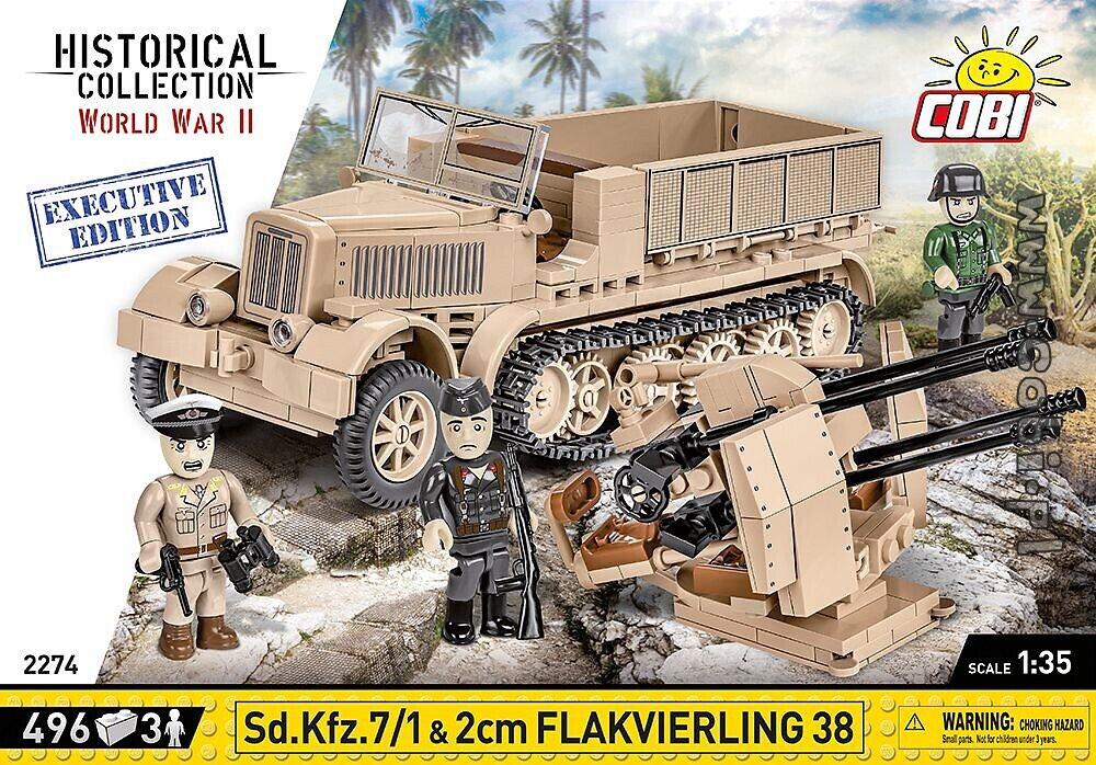 COBI WW2 GERMAN FLAKVIERLING AA HALF TRACK PANZER TANK 2274 (LEGO ...