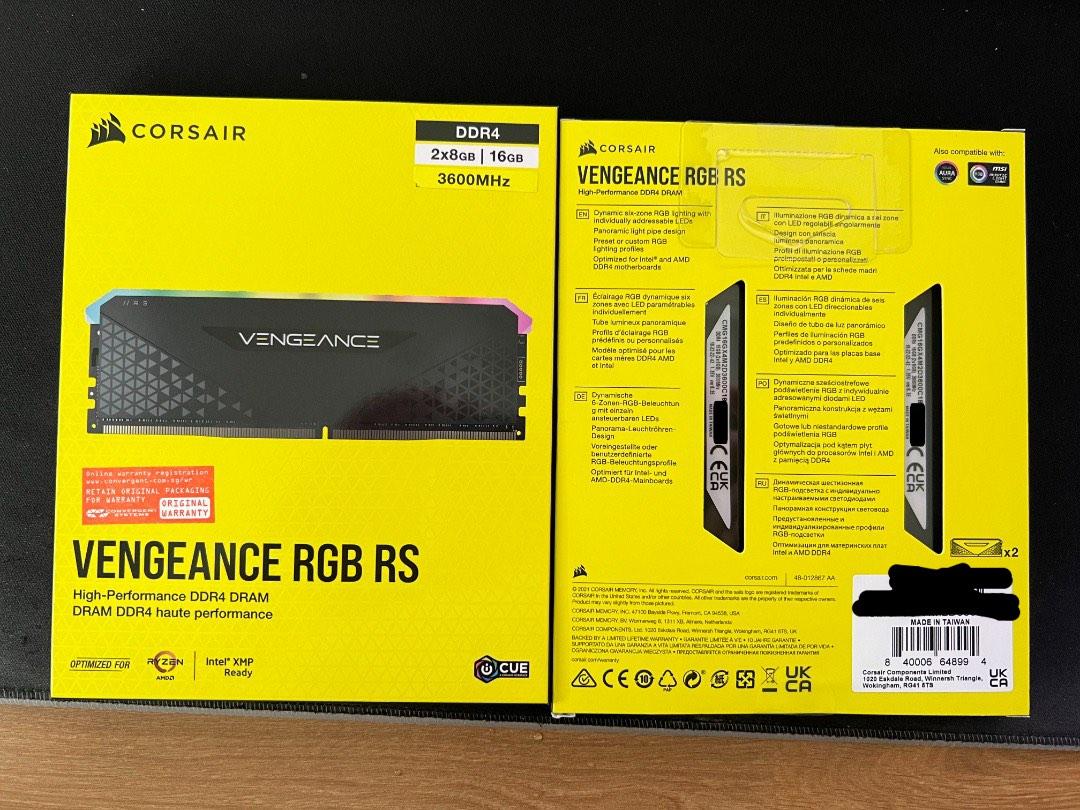Corsair Vengeance RGB RS 16GB (2 x 8GB) DDR4 DRAM 3600MHz C18 Memory ...