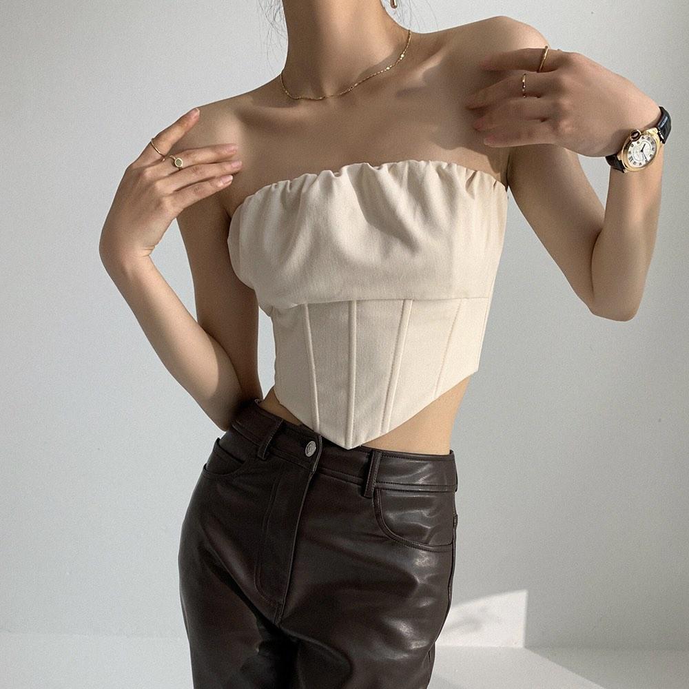 Corset Tube Top, Women's Fashion, Tops, Sleeveless on Carousell