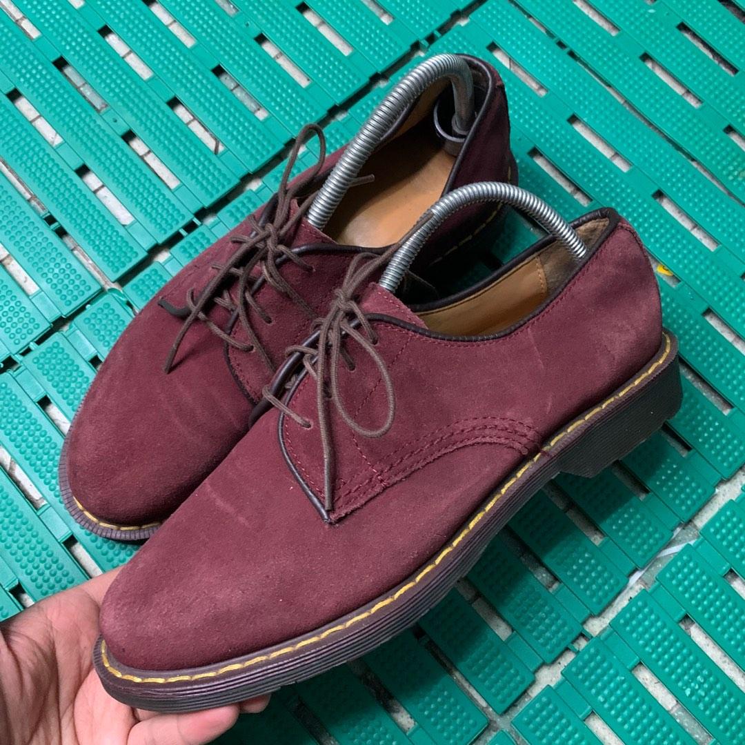 Dr Martens 1461 Suede Maroon, Men's Fashion, Footwear, Boots on Carousell