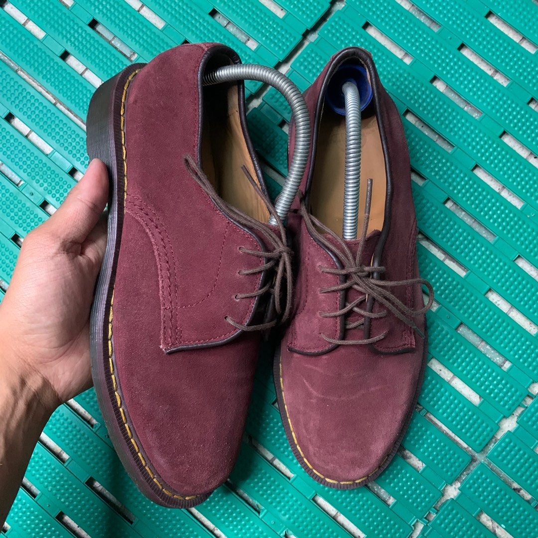 Dr Martens 1461 Suede Maroon, Men's Fashion, Footwear, Boots on Carousell