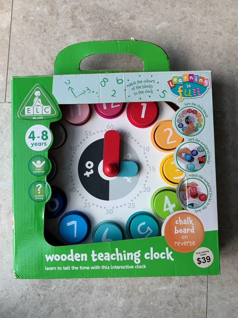 ELC Wooden Teaching Clock, Hobbies & Toys, Toys & Games on Carousell