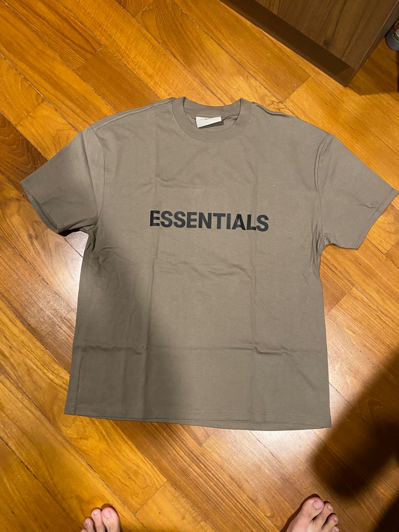 Fear of God X Essentials Taupe Tee FW20 S, Men's Fashion, Tops & Sets ...