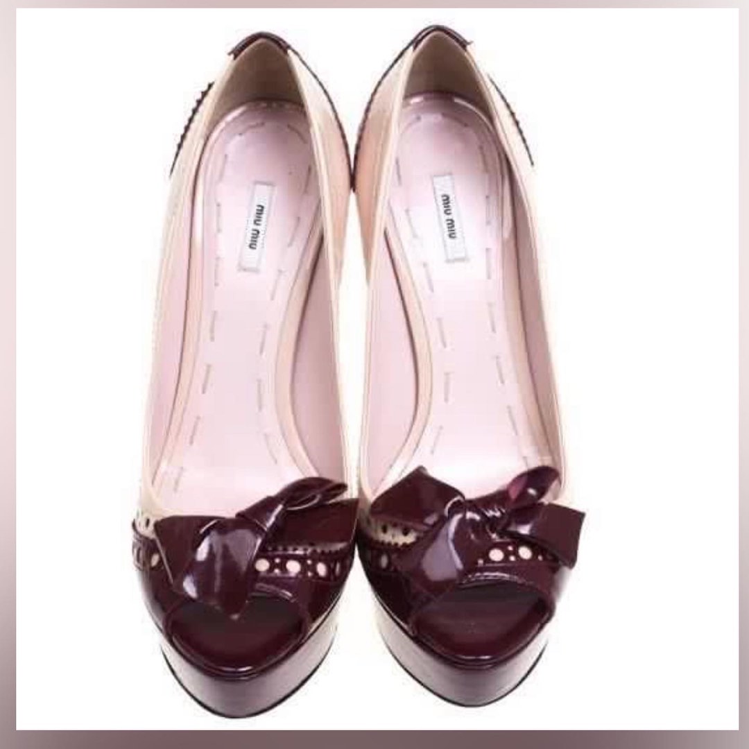 Excellent condition authentic Miu Miu spectator brogue pumps - 38 P3 ...