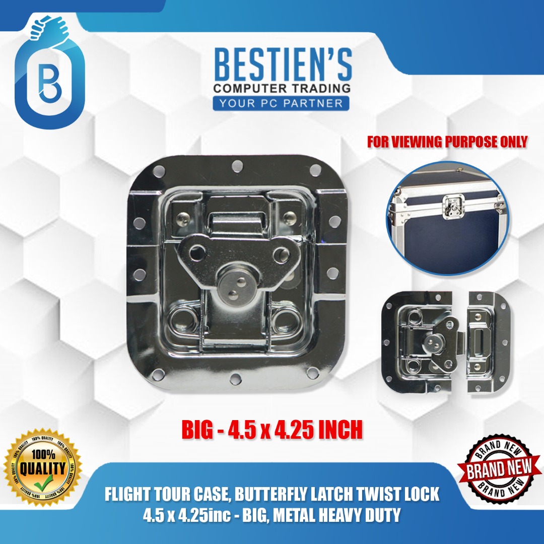 FLIGHT TOUR CASE, BUTTERFLY LATCH TWIST LOCK , 4.5x4.25inc - BIG, METAL ...