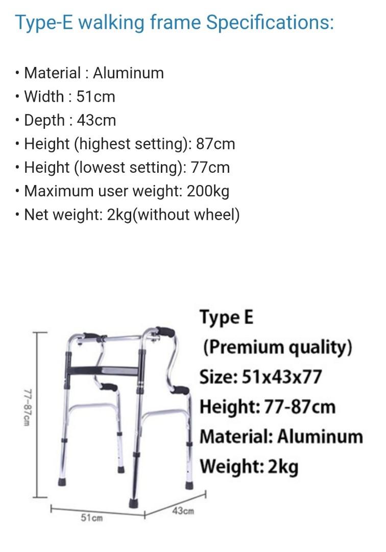Foldable Walking Frame Height Adjustable 4 leg walking aid / walking ...