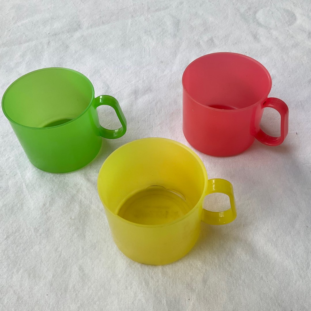 Gelas Plastik cup glass warna warni merah kuning hijau lion star bening ...