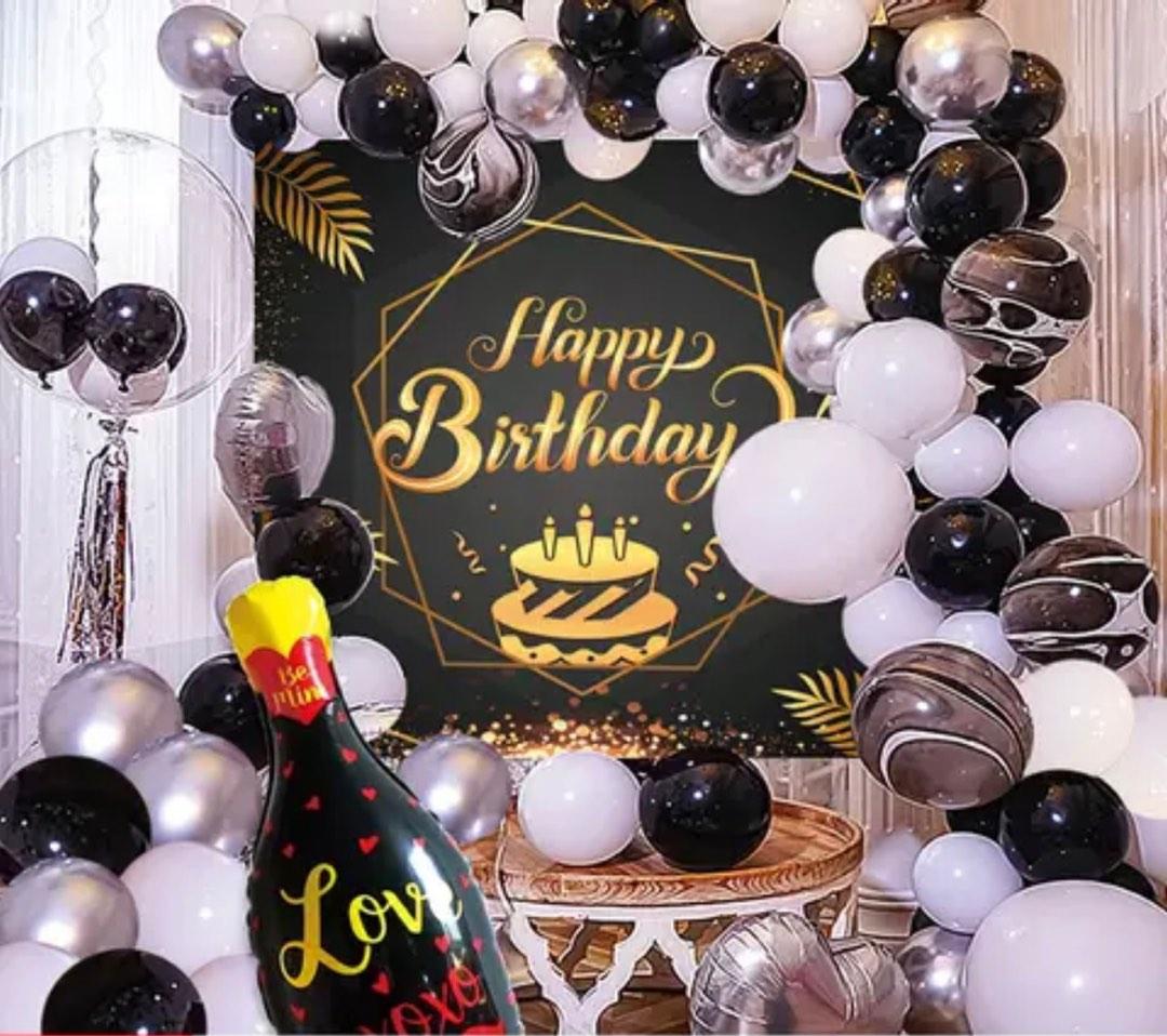 Generic party supplies- birthday banner backdrop balloons set/ party ...