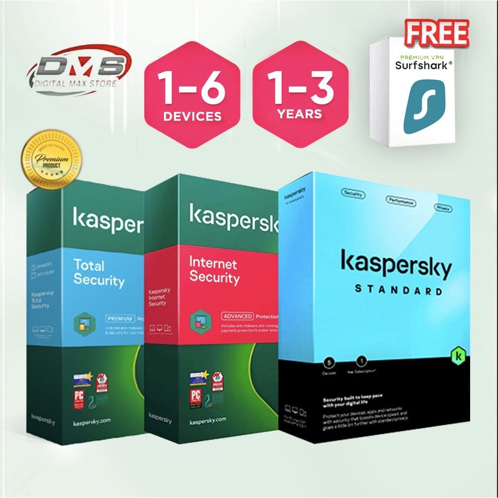 Genuine Kaspersky Internet and Total Security Antivirus 2022, Computers & Tech, Office ...