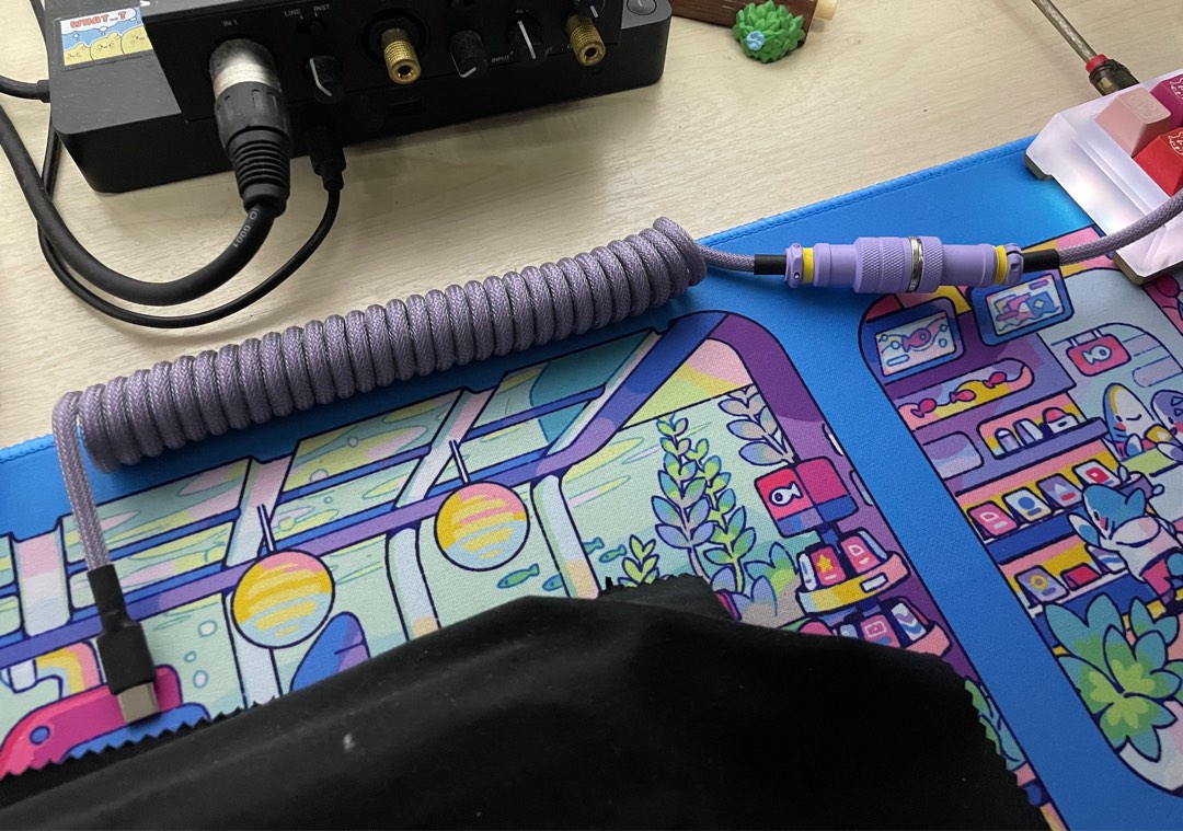 GMK Taro themed coiled cable for keyboard, Computers & Tech, Parts ...