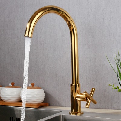 Premium Gold Sink Tap Head | Titanium Kitchen Tap Faucet | 360 Degrees ...