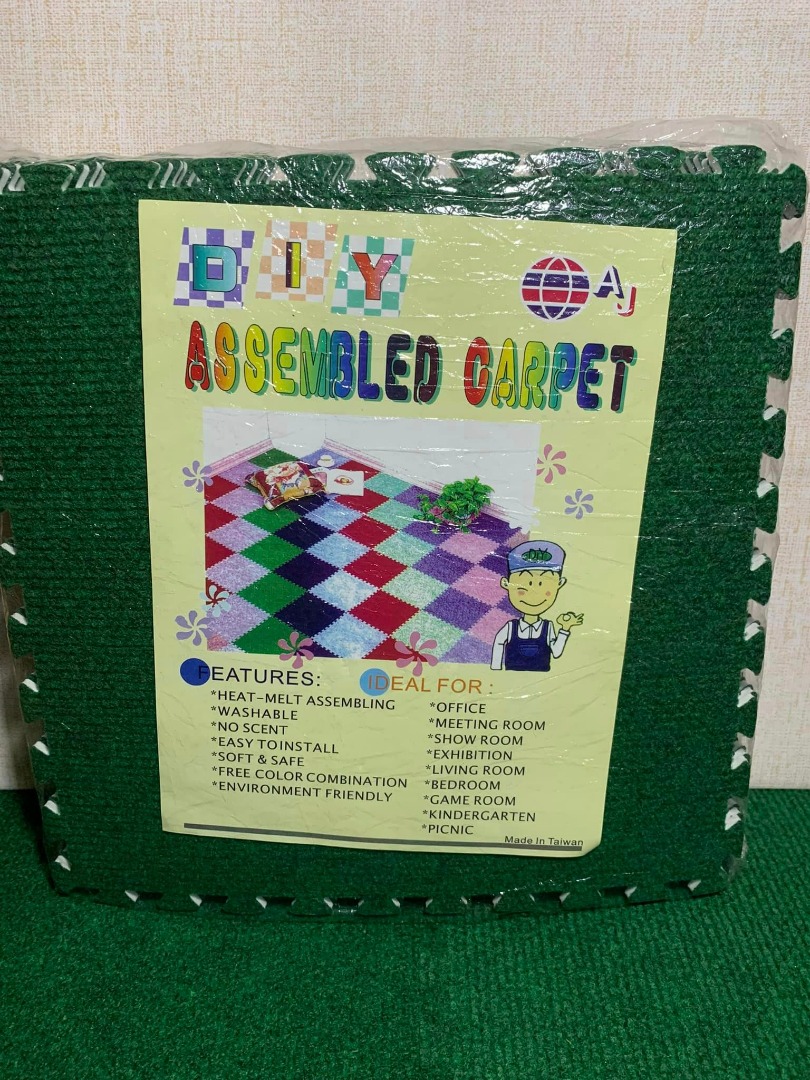 DIY Assembled Carpet Set (Green), Furniture & Home Living, Office ...