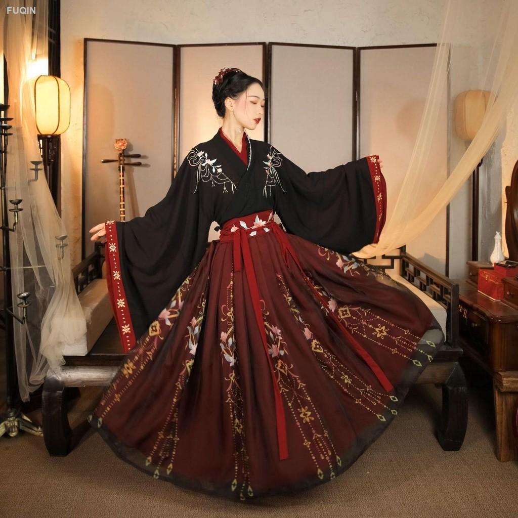 Hanfu in Red and Black, Women's Fashion, Dresses & Sets, Traditional ...