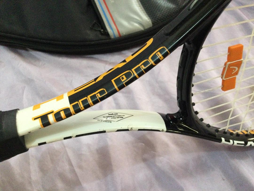 HEAD TOUR PRO TITANIUM TENNIS RACKET 4 1/4 WITH CASE , Sports Equipment ...