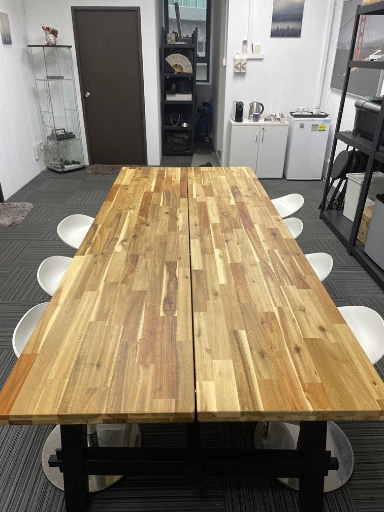 IKEA long wooden Dining Table, Furniture & Home Living, Furniture ...