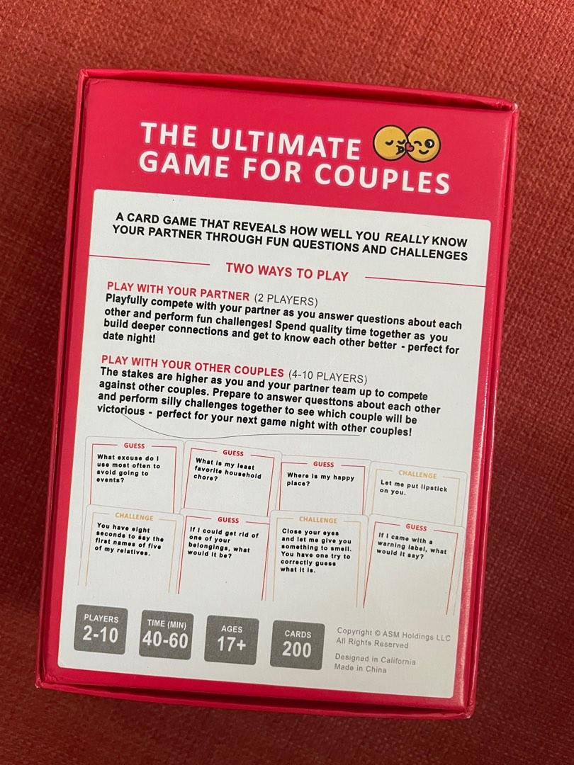 Intimidate Game for couples - get to know your partner better, Hobbies ...