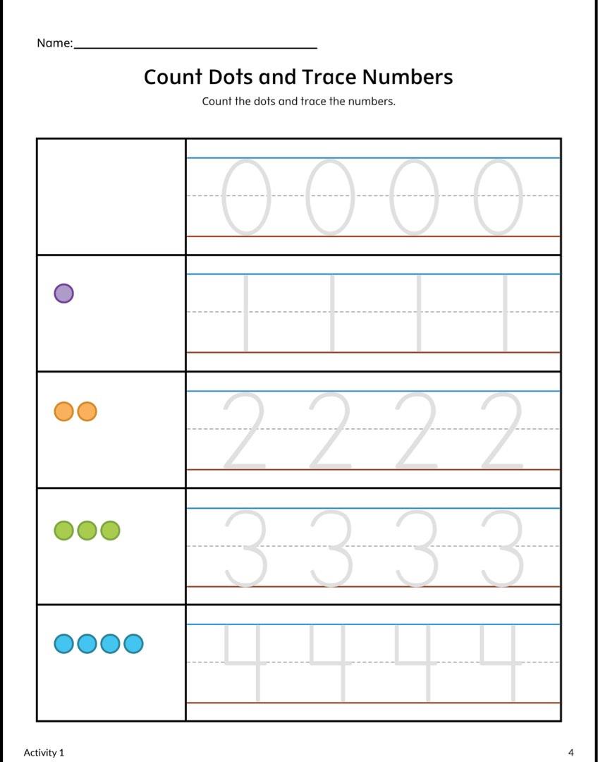 Kindergarten Maths 1 Worksheet Number Learning for children ...