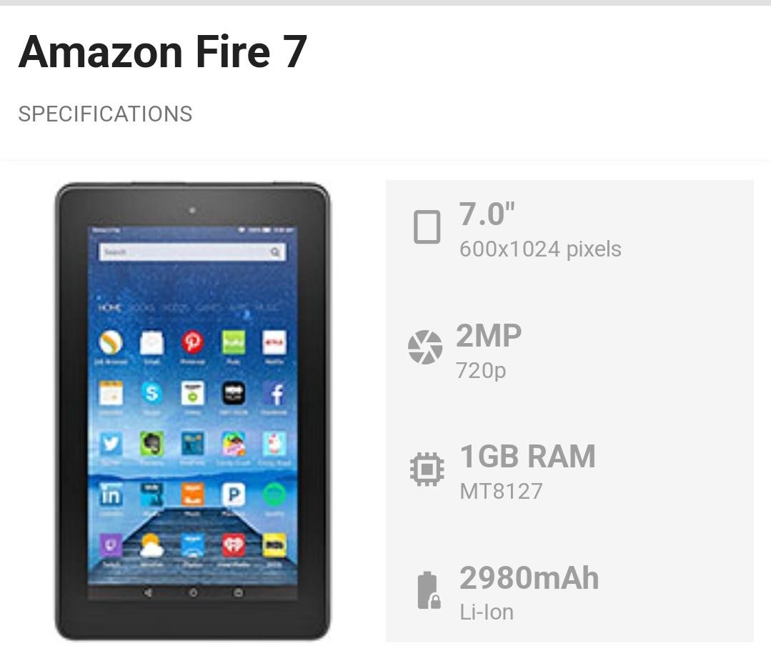 Kindle fire 7 (9th gen), Mobile Phones & Gadgets, Tablets, Android on ...