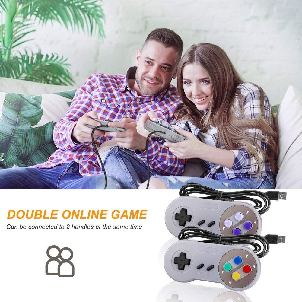 Laelr SNES USB Controller 2 Pack Wired Retro SNES Gamepad Controllers ...