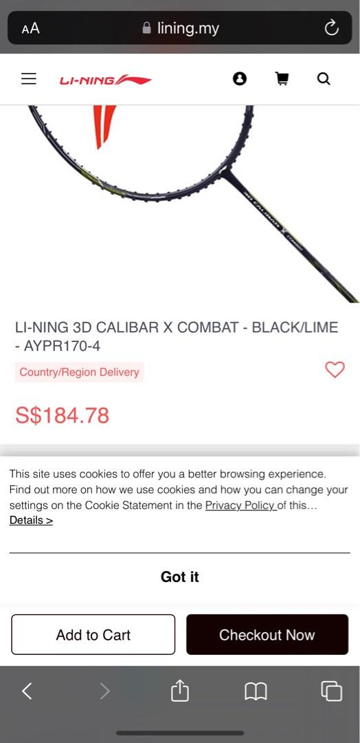 Lining 3d calibar x combat badminton racket, Sports Equipment, Sports ...