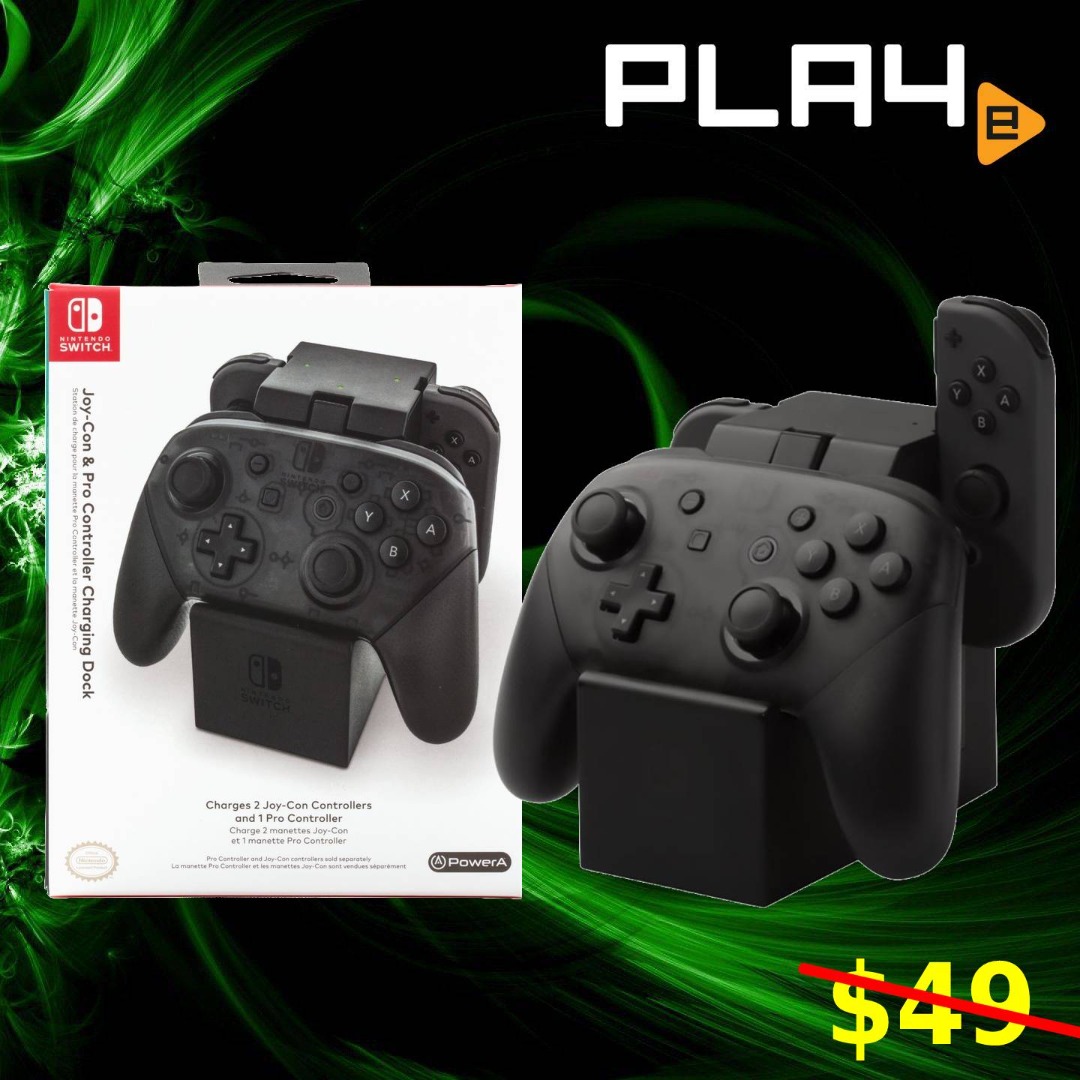 Nintendo Switch PowerA Joy-Con Pro Controller Charging Dock (1461900 ...