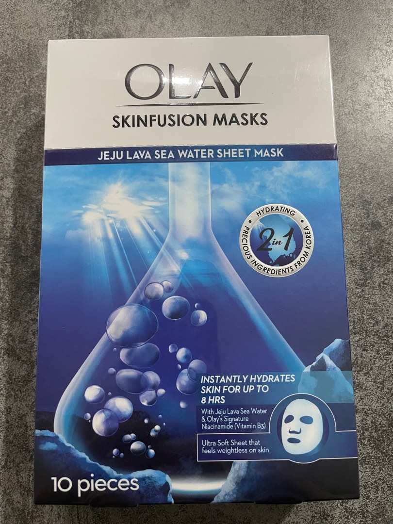 OLAY skin fusion masks (Jeju Lava Sea Water Sheet Mask), Beauty ...