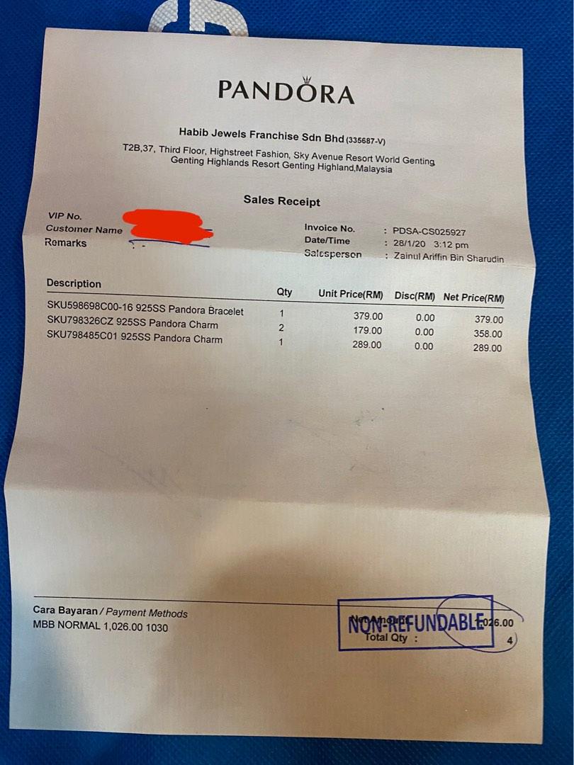 Pandora (100% original with receipt), Women's Fashion, Jewelry ...