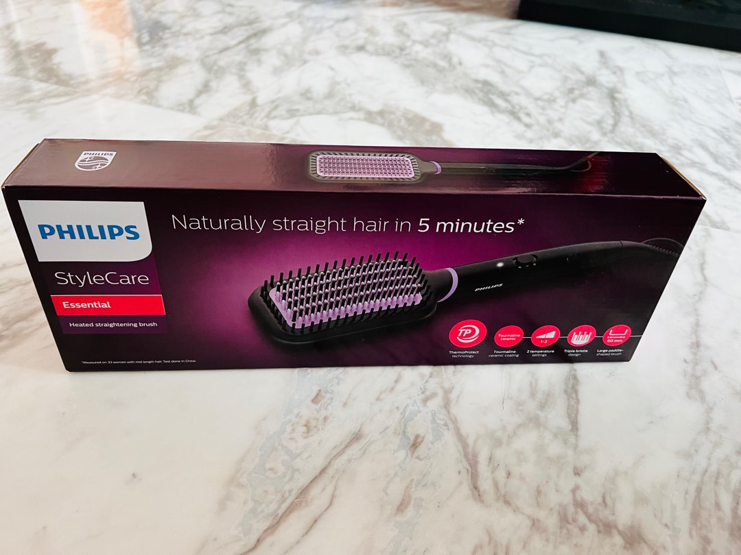 Philips StyleCare Essential Heated Straightening Brush, Beauty ...
