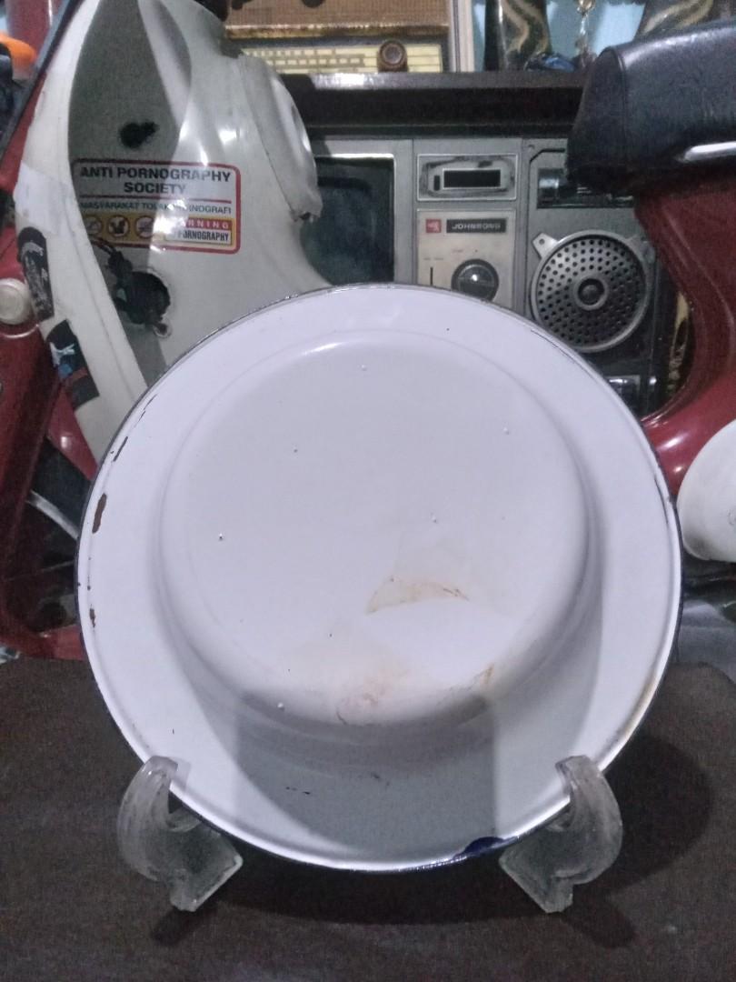 Piring enamel klasik koleksi antik dekorasi vintage pajangan retro lawas jadul langka rare ...