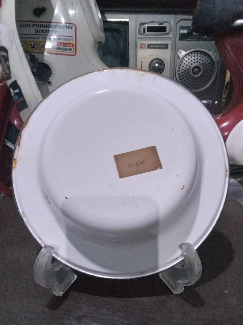 Piring enamel klasik koleksi antik dekorasi vintage pajangan retro lawas jadul langka rare ...