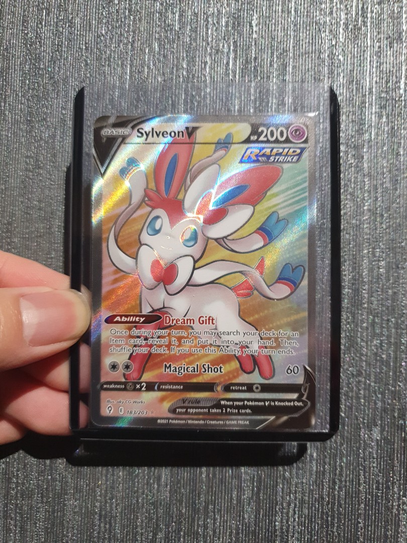 Pokemon TCG Evolving Skies Sylveon V Full Art Ultra Rare Card, Hobbies ...