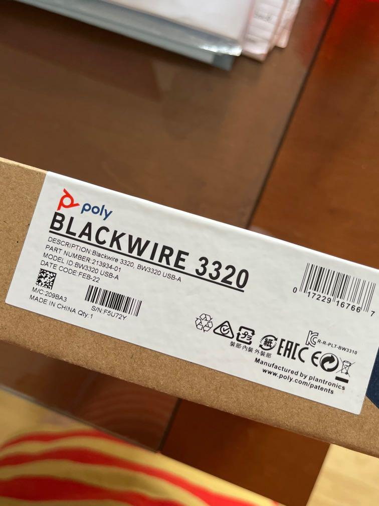 Poly Blackwire 3320 headphone, Audio, Earphones on Carousell