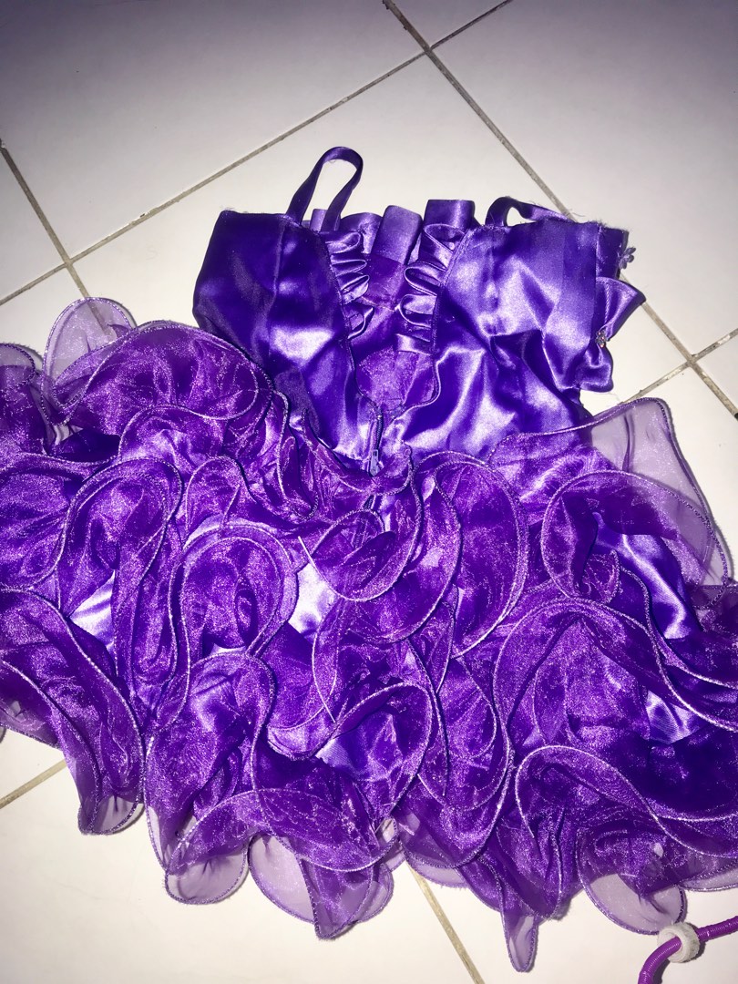 PURPLE Mini gown.., Babies & Kids, Babies & Kids Fashion on Carousell