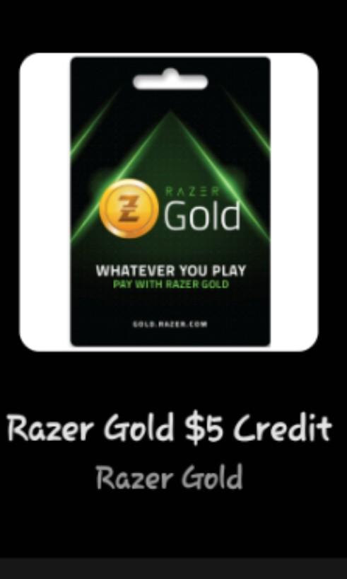Razor gold $5 credit code, Tickets & Vouchers, Store Credits on Carousell