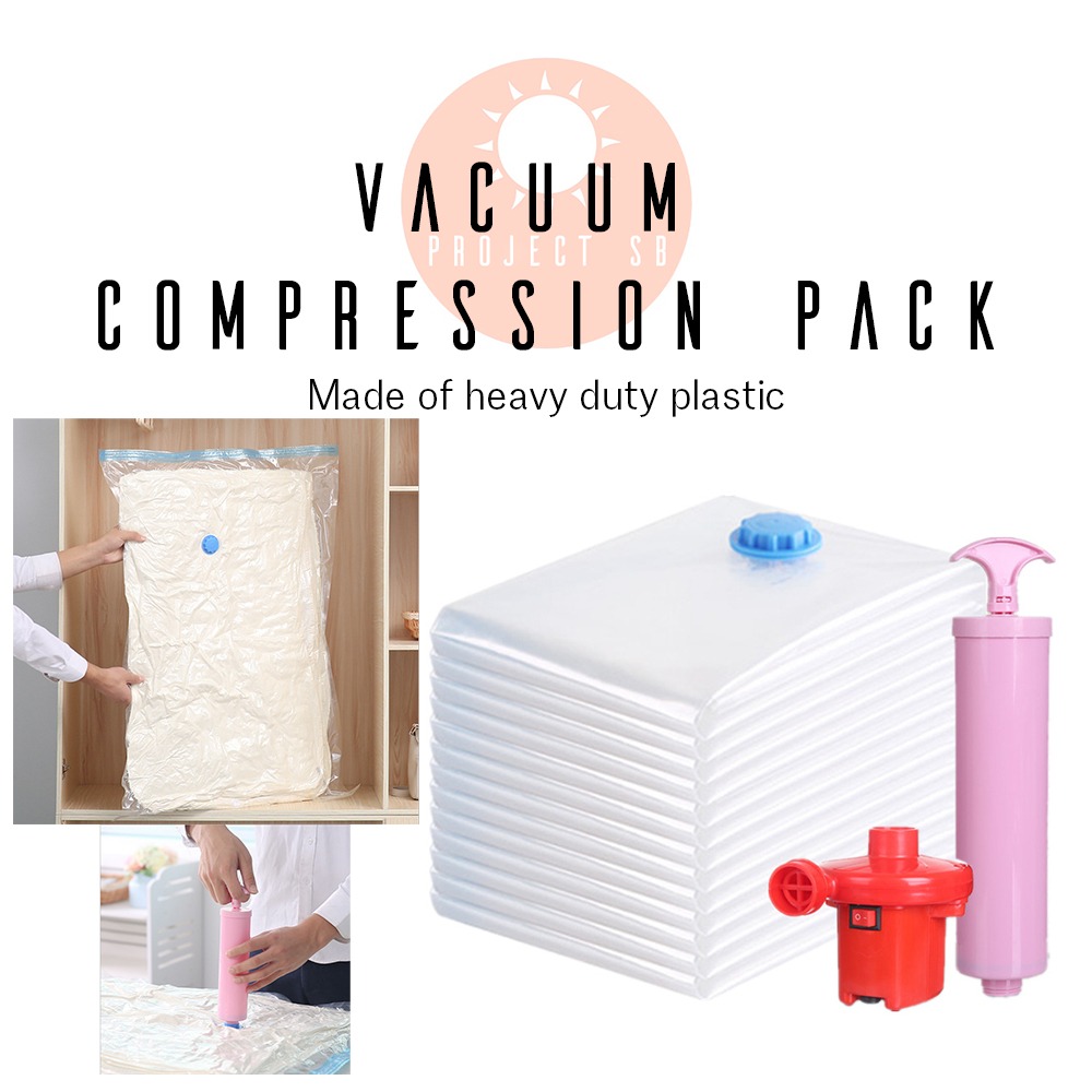 Clothes Vacuum Pack Sealer - Compression Storage, Portable Ziplock for ...